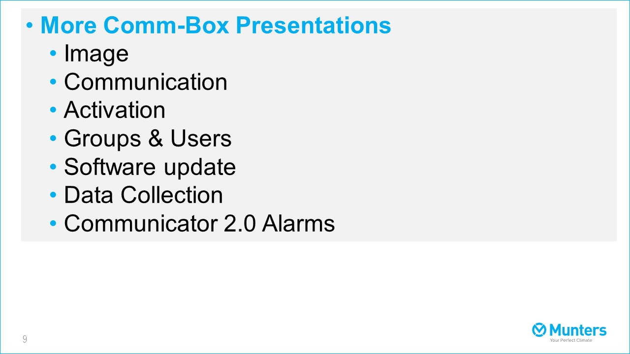 Comm-Box - Overview – Munters
