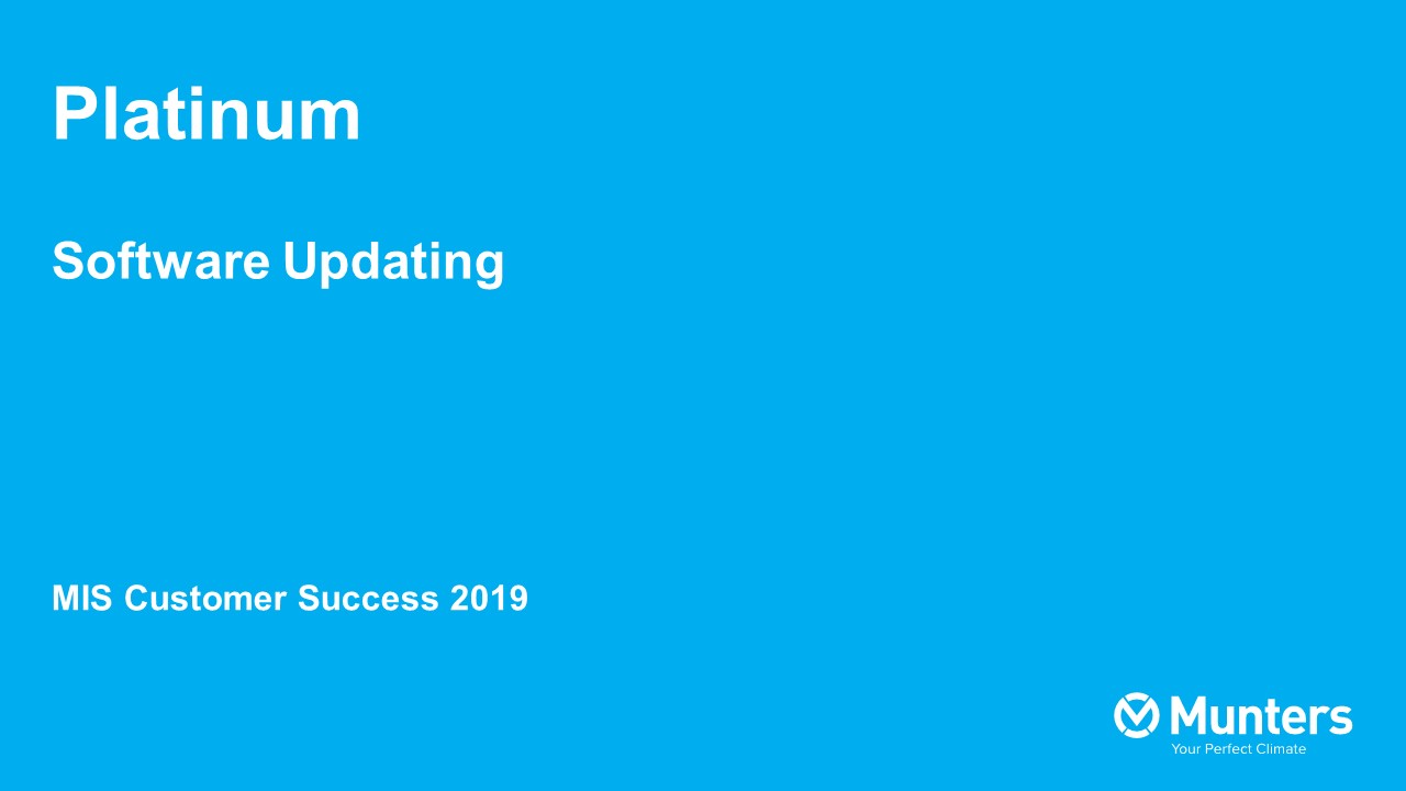 Platinum - Software Update – Munters
